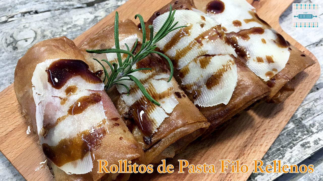 Rollitos de Pasta Filo rellenos de queso Pata de Mulo y Pimientos del ...